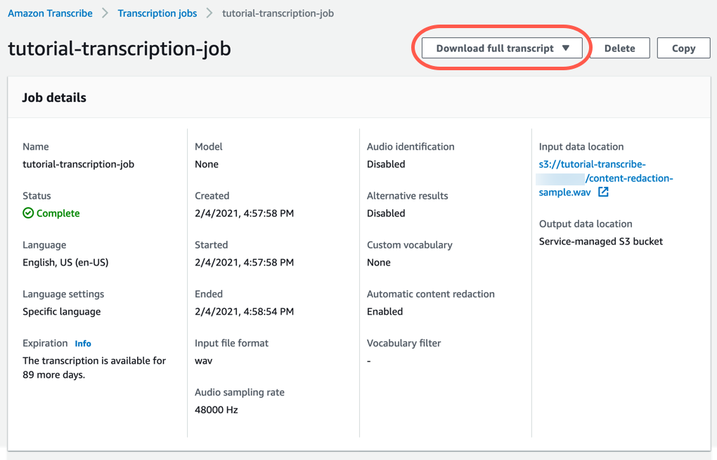 Add privacy to your transcriptions with Amazon Transcribe